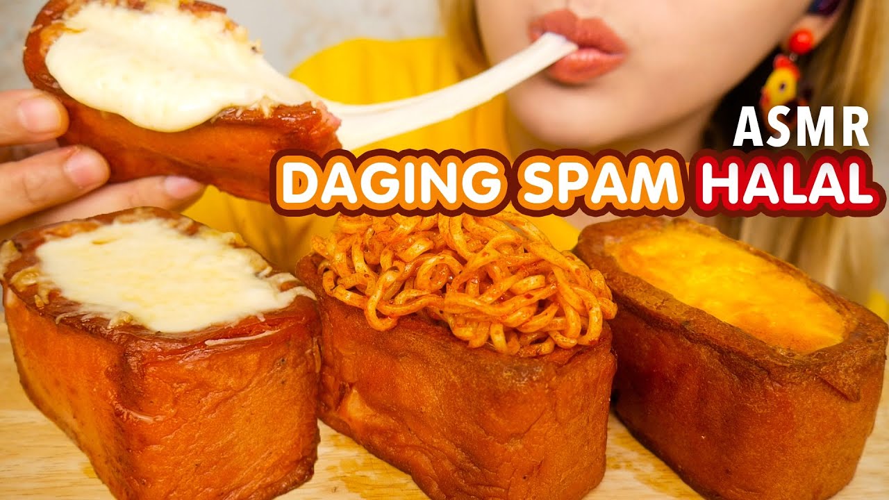 ASMR 3 BALOK SPAM HALAL KEJU MOZZARELLA ALA KOREA | ASMR Indonesia ...