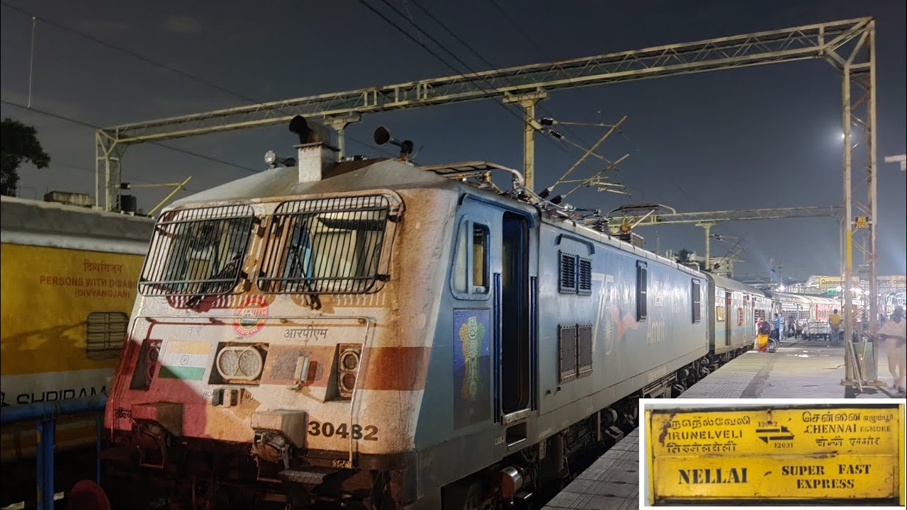 Nellai SF Express ️ Departure AT Chennai Egmore 🚂🌬️ Rains 🌧️ - YouTube