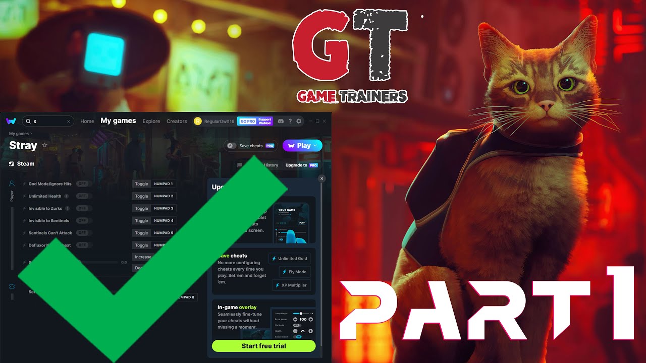 Stray gameplay part 1 - WeMod Trainer - YouTube