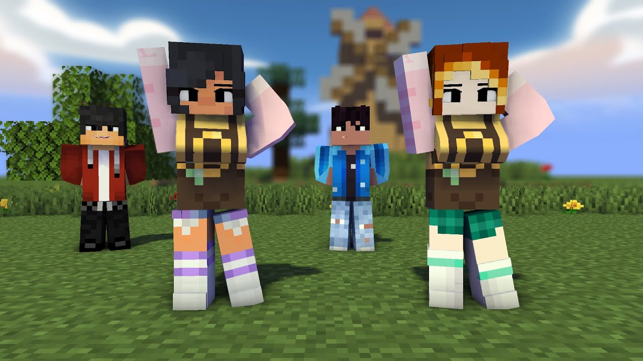 gomy gomy shuffle gold rich aphmau, kc , aaron and pierce - minecraft ...