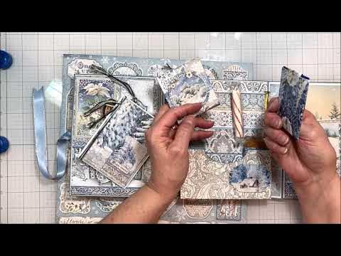 Stamperia Winter Tales Mixed Media Folio Project Share with Spellbinders Geo Quilt Embossing ...