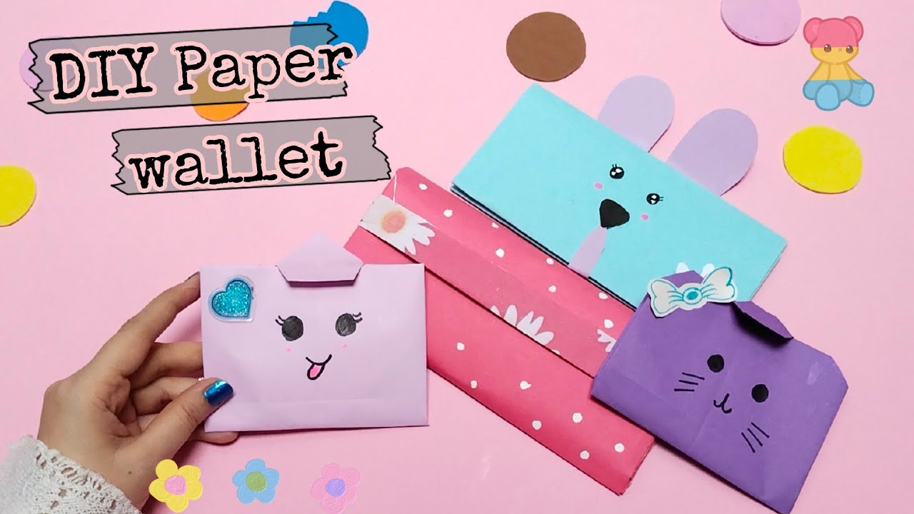 How to make money wallet/paper wallet with 1 sheet/DIY 2 paper wallet ...