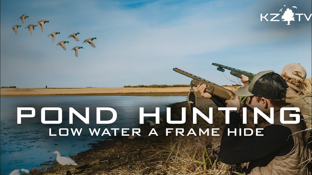 Ducks and Geese Over Water!! Low Water Pond Hunt (Nasty A Frame Hide) K ...
