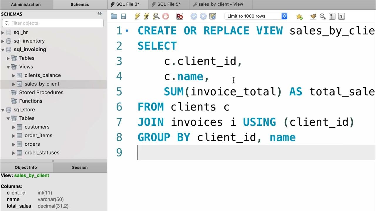 Sql 61 Altering Or Dropping Views By Mosh Hamedani Youtube