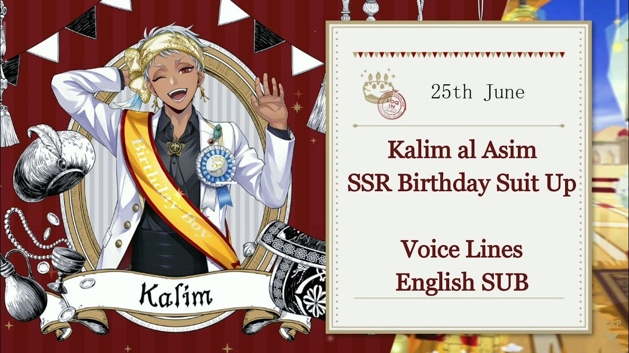 Kalim Al Asim - SSR Birthday Suit Up - Voice Lines - Disney Twisted ...