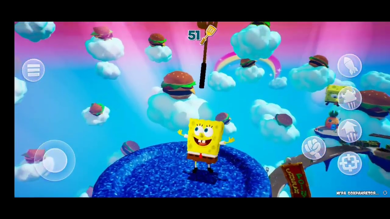 SpongeBob BFBB полёт среди пузырей снов - YouTube