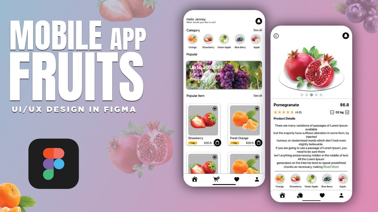 Harvest Your Creativity: Fruits Mobile App Design in Figma | Tutorial Series Part 2 - YouTube