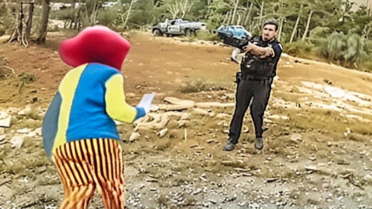 Real Creepy Clowns Who Messed With The Wrong Police - YouTube