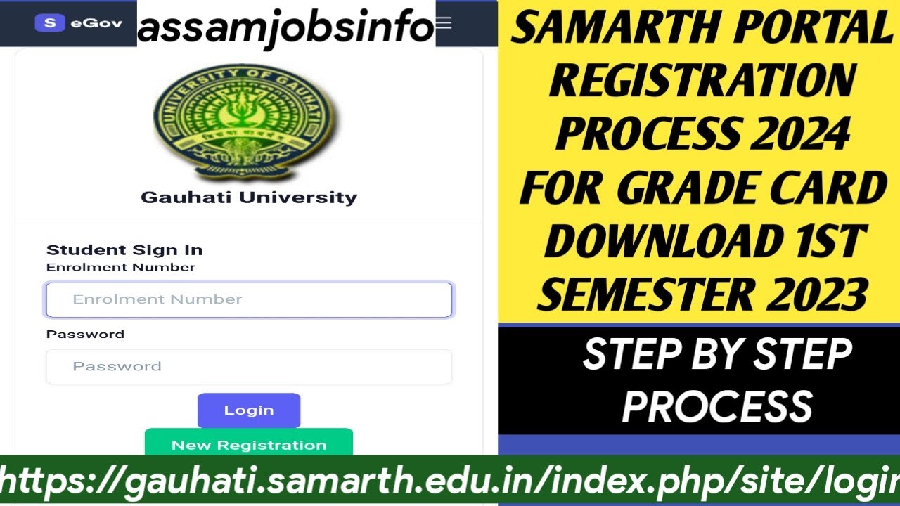 Samarth Portal registration for Grade card download 2023/1st sem ...
