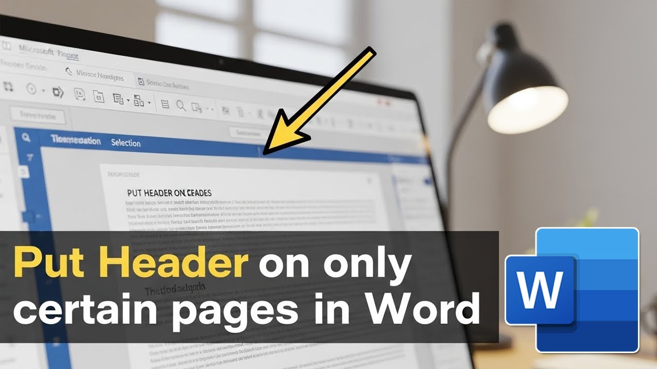 How to put a Header on only certain pages in Word || BACK-SPACE - YouTube