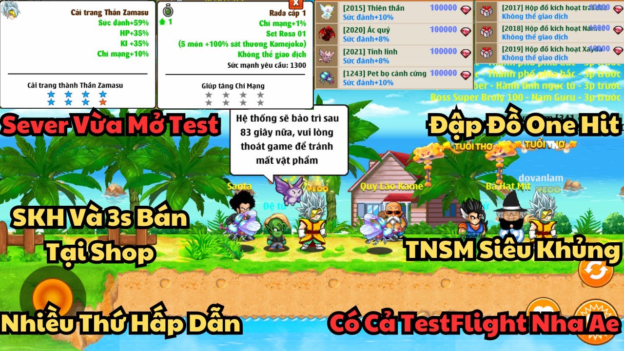 Nro Lậu Sever Vừa Mở Test Free Mọi Thứ Đập Đồ One Hit Có Testflight Free Skh Và 3s Tại Shop