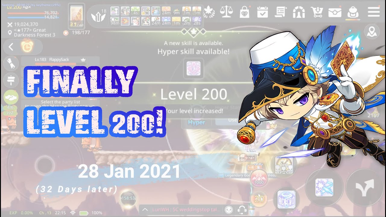 [Maplestory M] Lvl 200 and the Lv 200 event rewards! - YouTube
