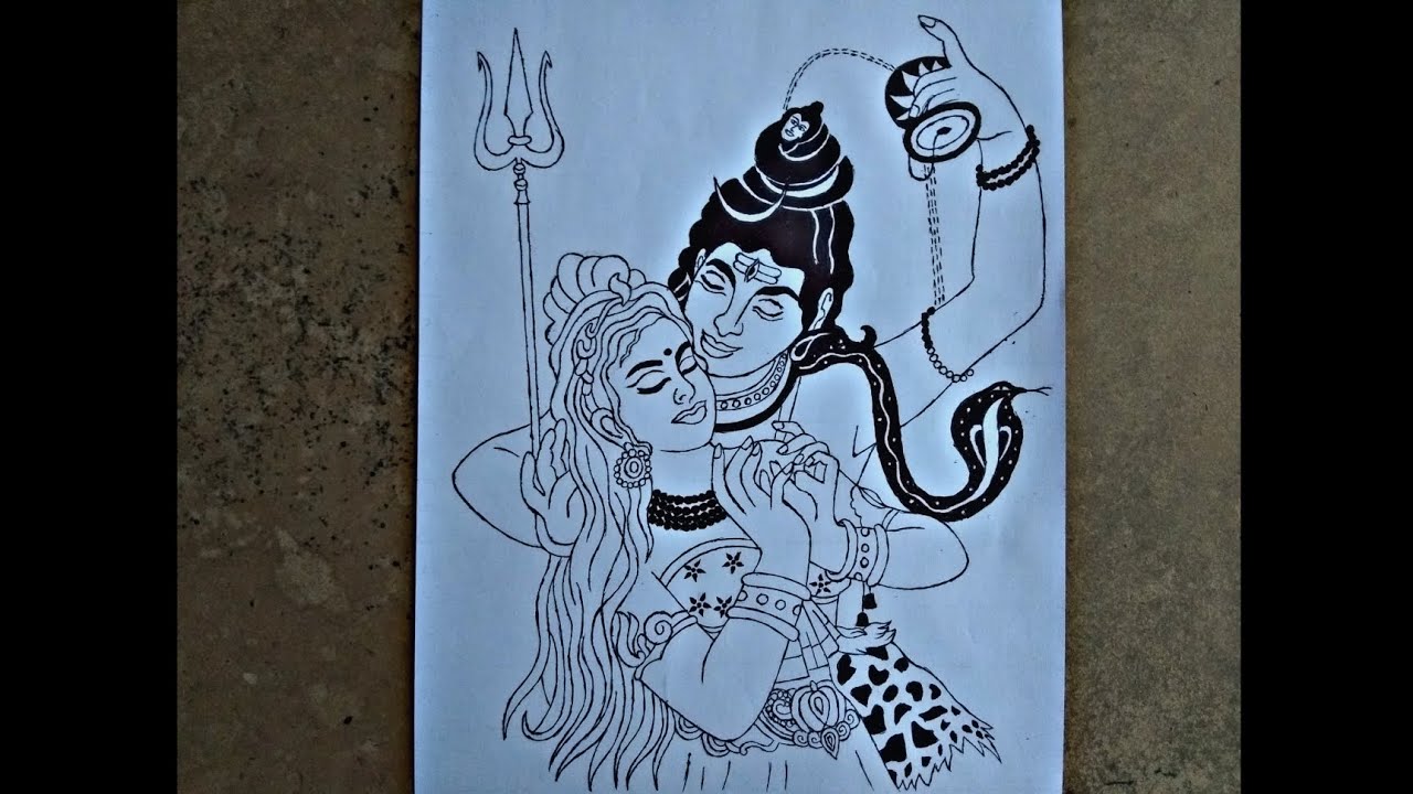 How to Draw Mahadev step by step drawing | Lord Mahadev drawing | Easy ...