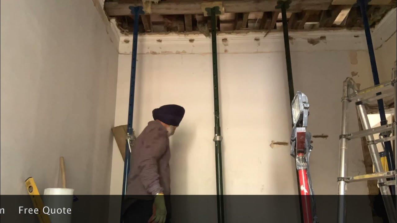 How to remove a load bearing wall | Fitting a Steel Beam RSJ | Column Installation - YouTube