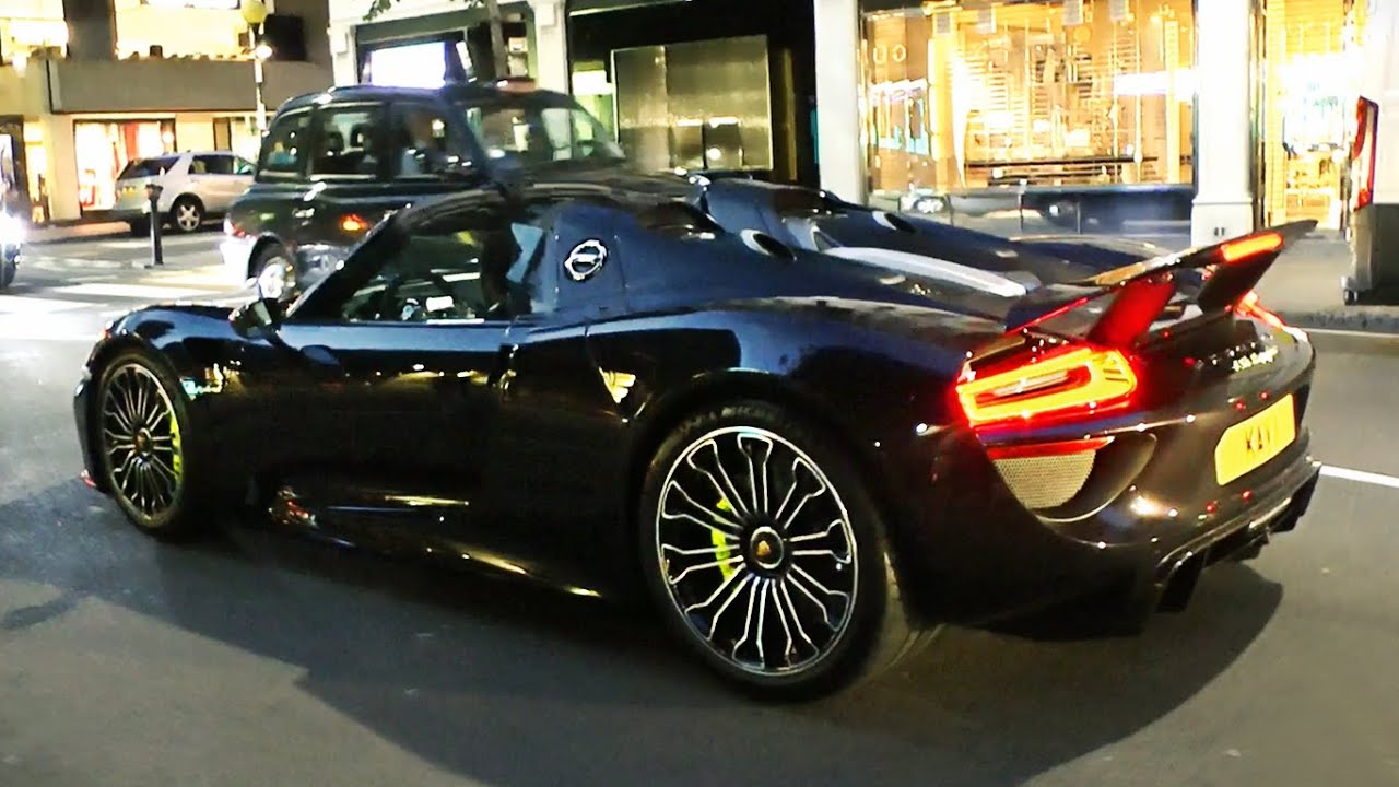 Porsche 918 Spyder - rev and FAST accelerations in London - YouTube
