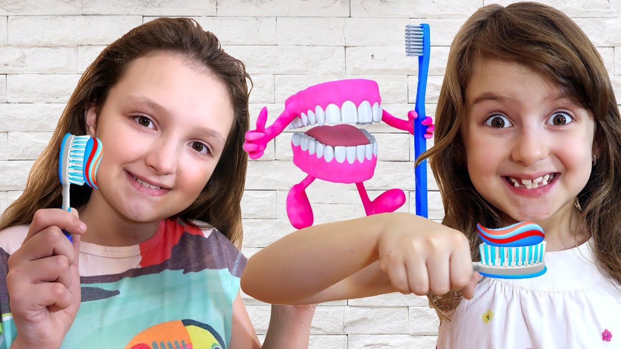 Kids plaing with Doctor Drill Play Doh Teeth Dentist playset - YouTube