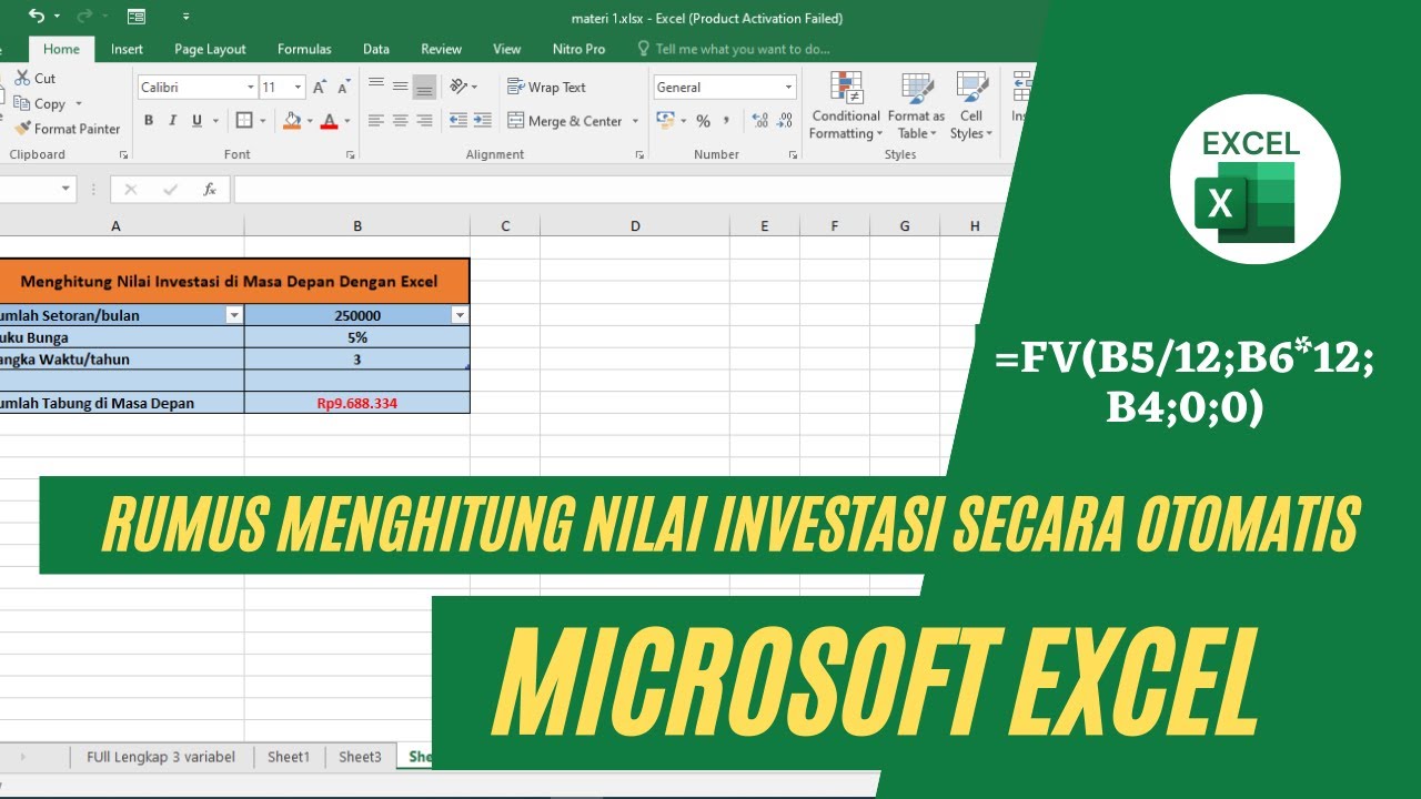 Rumus Menghitung Nilai Investasi Secara Otomatis Dengan Excel Terbaru ...