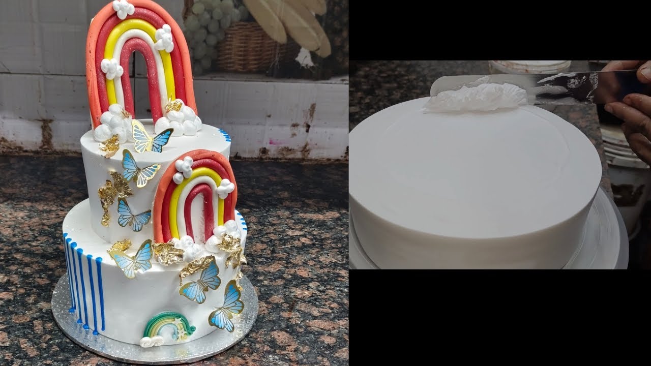 step cake Rambo with rainbow 🌈 butterfly cake decorating videos - YouTube