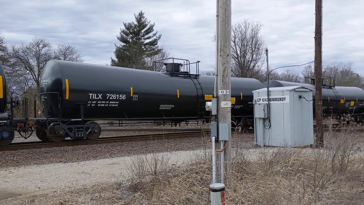 CN Leads Union Pacific Tanker Train - YouTube