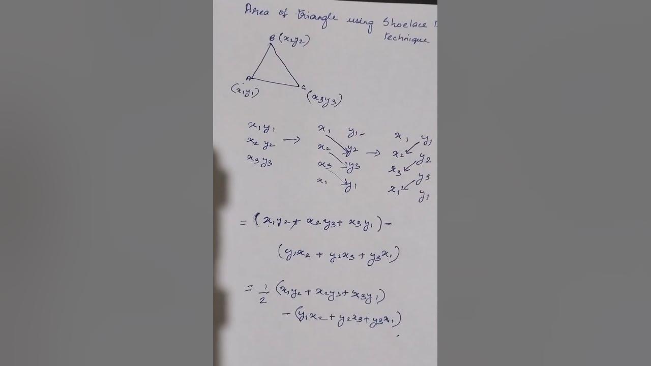 Finding Area of Triangle using Shoelace Technique - YouTube