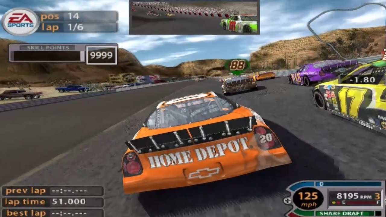 Nascar 2005 Chase for the cup PS2 Full season (34 races) gameplay - YouTube