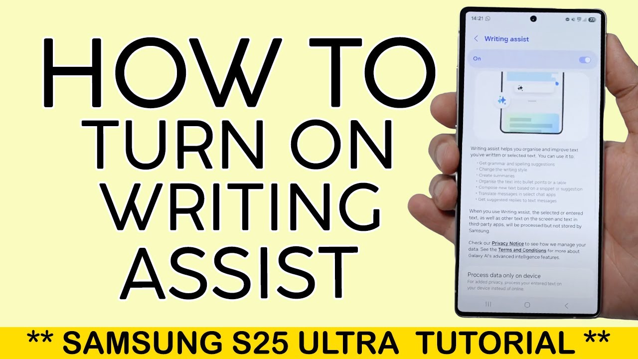 How to Turn on Writing Assist on Samsung S25 Ultra 2025 - YouTube