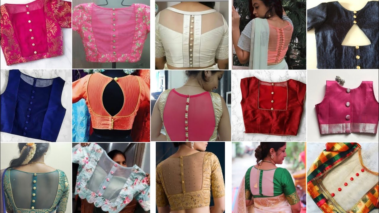 Stylish button back blouse design😍😍/ blouse design/blouse designs new ...