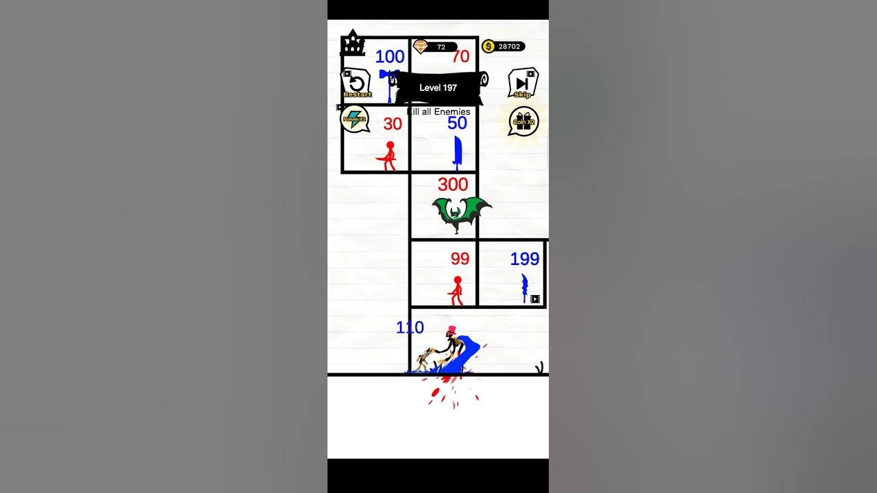 Stick man hero tower defense game treasure found - YouTube