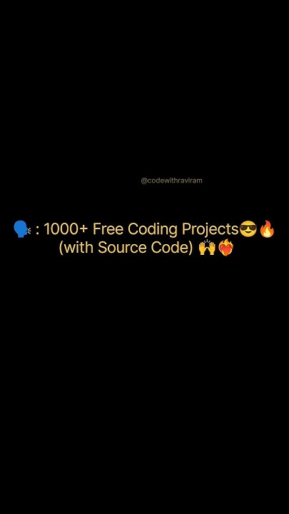 1000+ free coding projects with source code #explore #tech #explorepage #codinglife - YouTube
