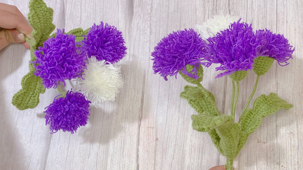 Easy Ways to Crochet Dandelion Flowers || Flower Bouquet || Crochet ...