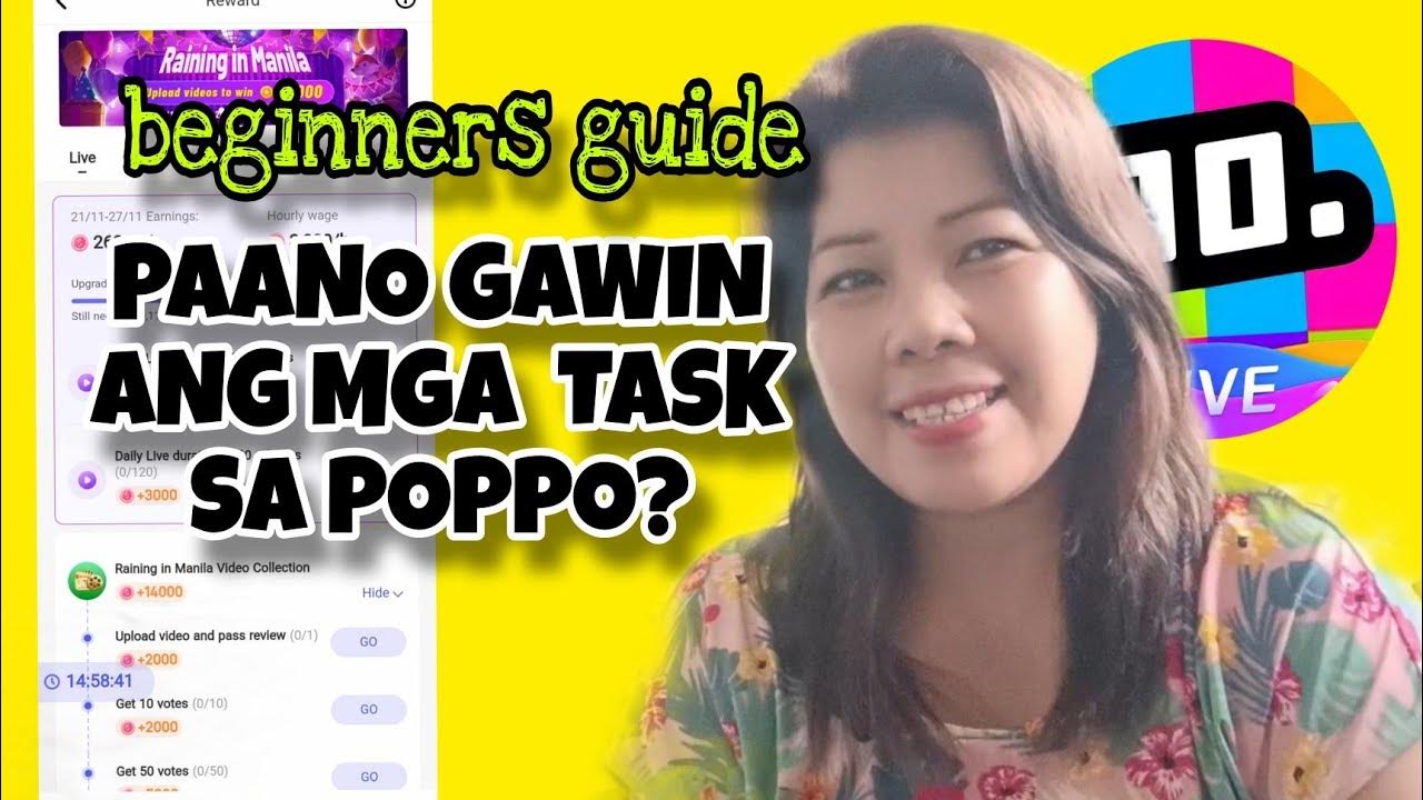 PAANO GAWIN ANG TASK SA POPPO LIVE? || BEGINNERS GUIDE || #jocelynstv #poppolive #income - YouTube
