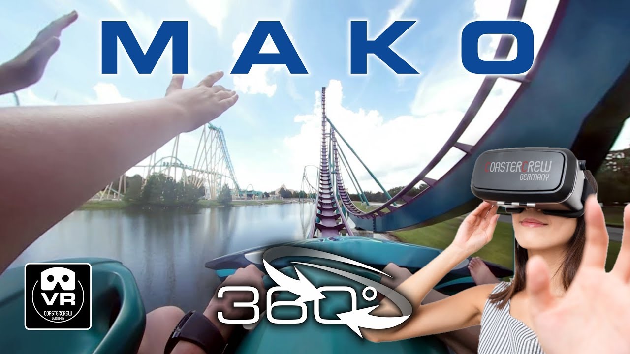360° Mako Hyper VR Roller Coaster | VR360 onride POV | SeaWorld Orlando Achterbahn Montaña Rusa ...