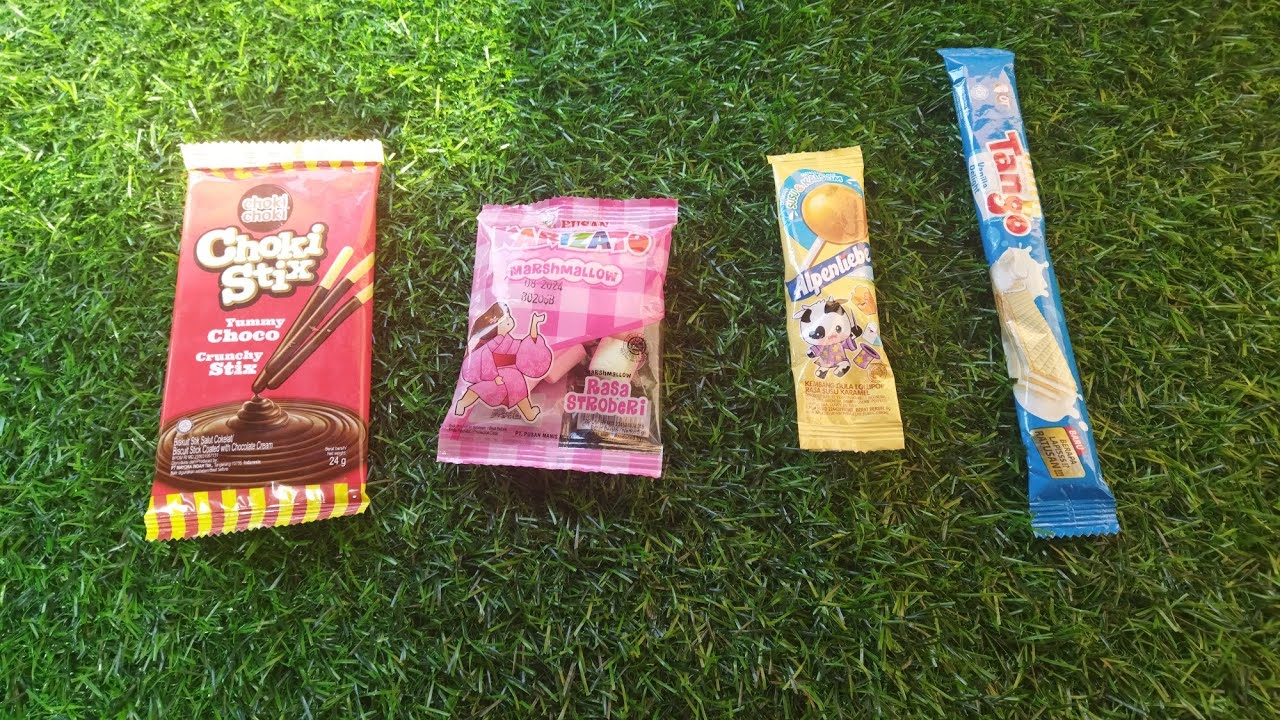 Asmr Some lot's of candies Alpenliebe,yupi marsmallow,wafer tango,CHOKI ...