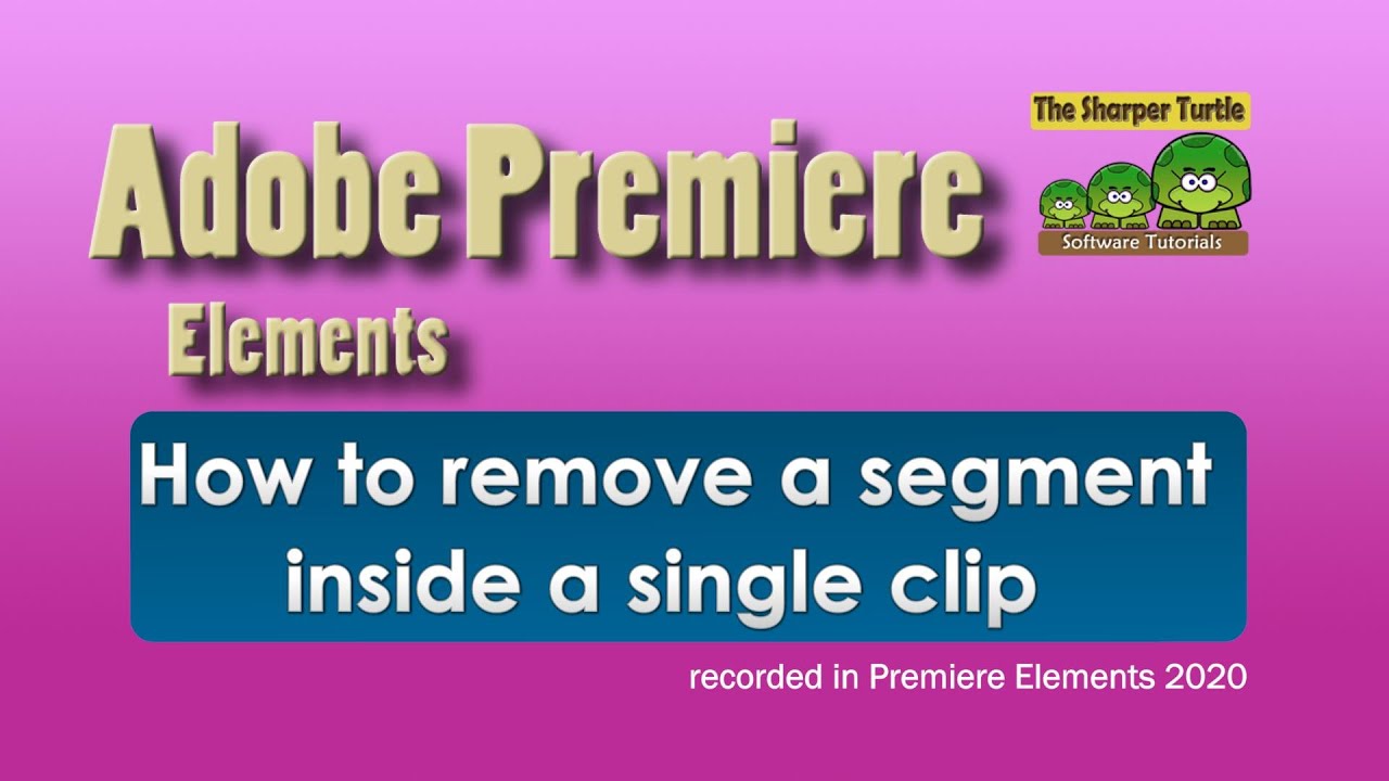 Premiere Elements - How to remove a segment inside a single clip - YouTube