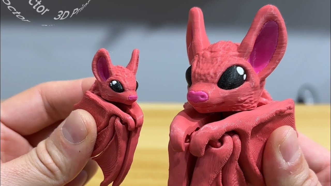 Super cute 3D printed articulating BATs. Mama bat and sisters - YouTube
