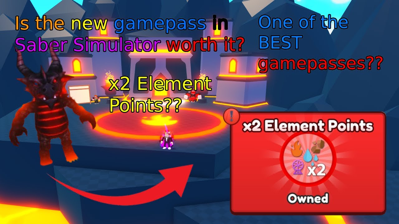 Saber Simulator | Reviewing The New x2 Element Points Gamepass! - YouTube