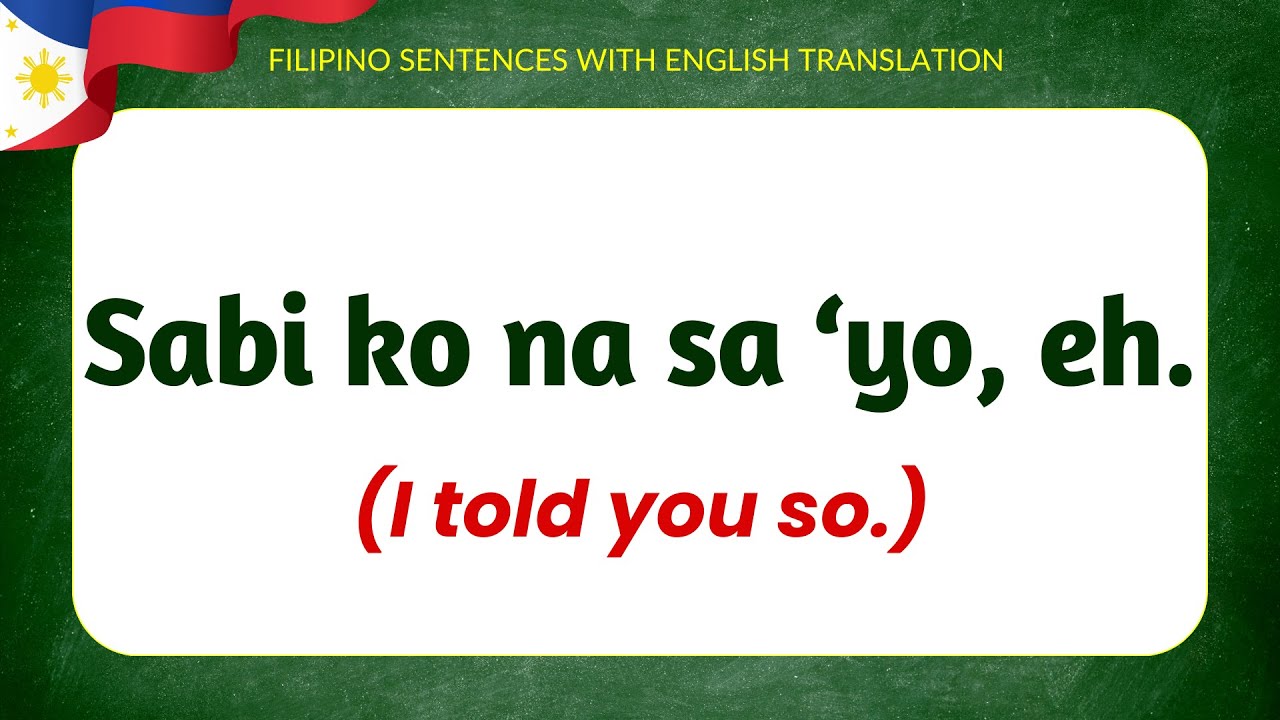 FILIPINO LANGUAGE LESSONS FOR BEGINNERS | Learn How to Speak Tagalog ...