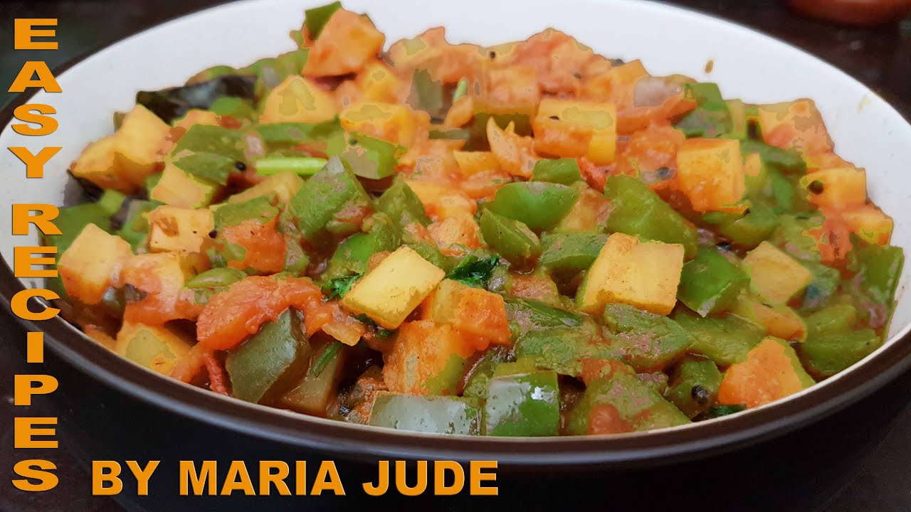 TRY THIS SIDE DISH FOR CHAPPATI/CAPSICUM WITH POTATO GRAVY/BEGINNERS ...