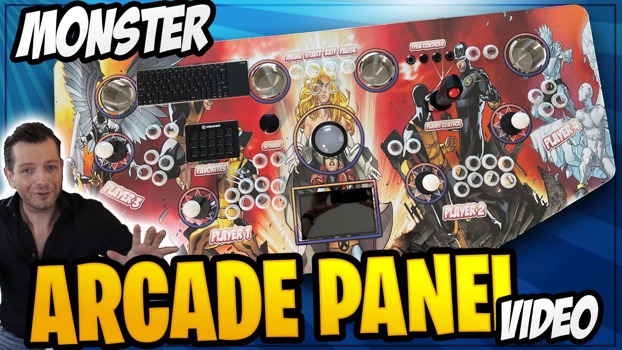 Monster Arcade Control Panel -4 player- full RGB with lasercut scratch ...