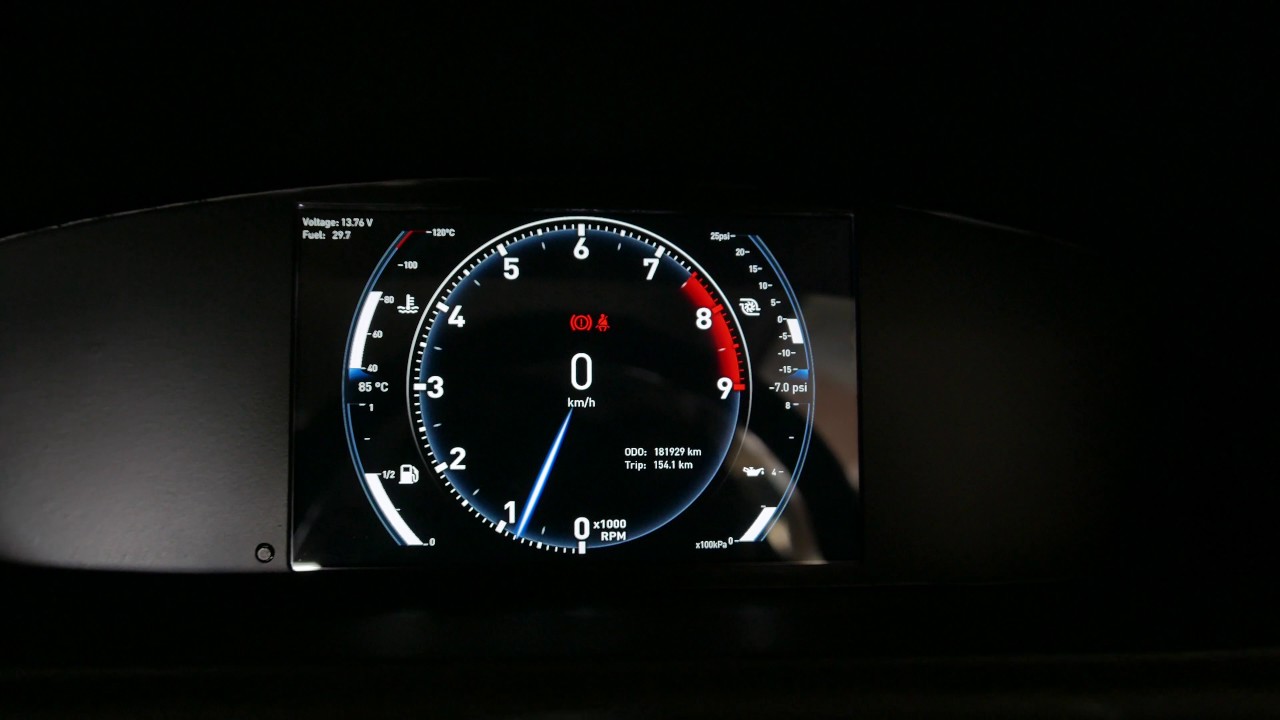 R33 bespoke instrument cluster WIP2 - YouTube