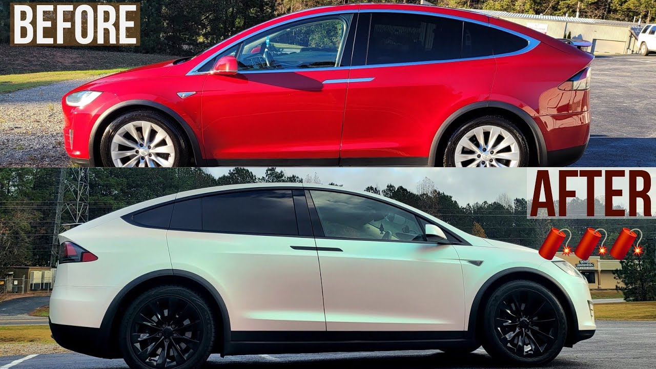 Tesla Model X Gets Chrome Delete and Satin Black Wheels on Matte Aurora ...