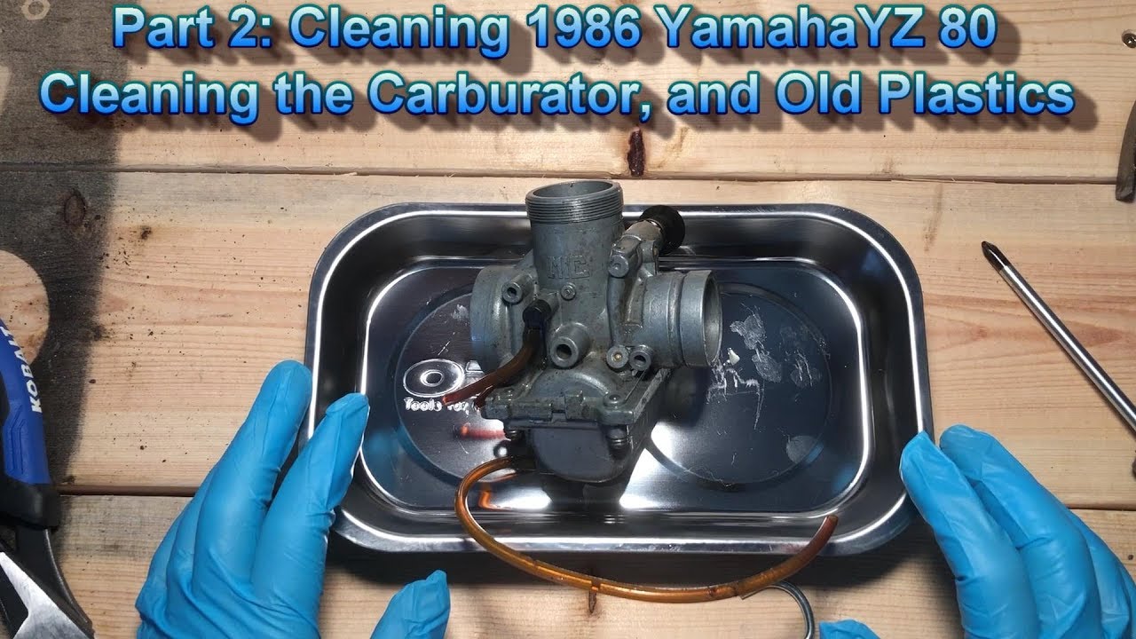 Carburetor clean of 1986 Yamaha YZ 80, and overall cleaning - YouTube