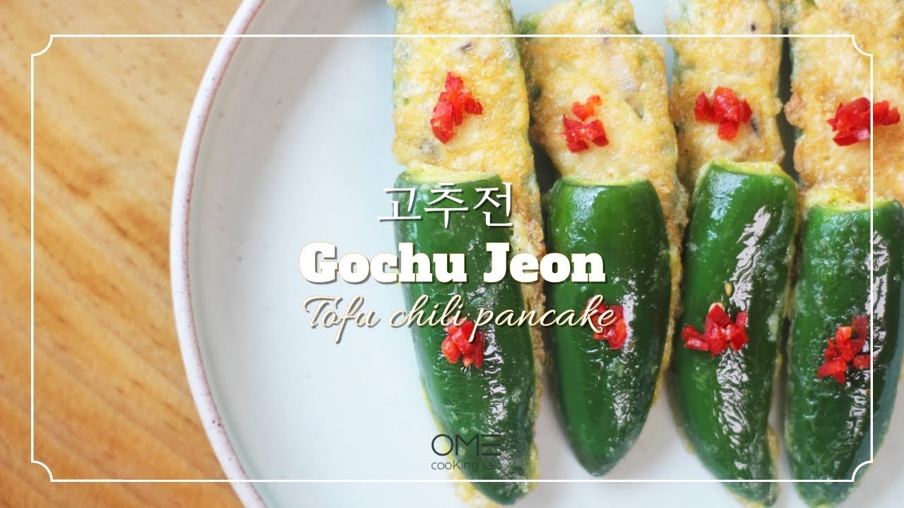 [ENG CC] Gochu Jeon : How to make vegetarian chili pancake _ 채식 고추전 ...