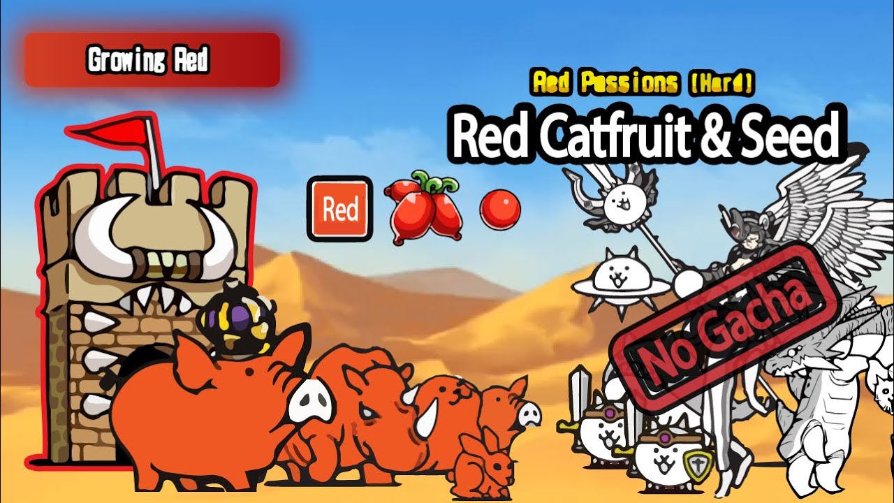 Red Passions (Hard) | Growing Red | The Battle Cats | Red Catfruit ...