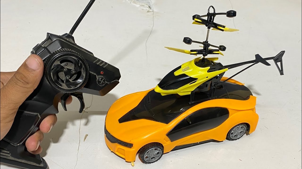 2 minutes satisfying video with mini helicopter and remote control car ...