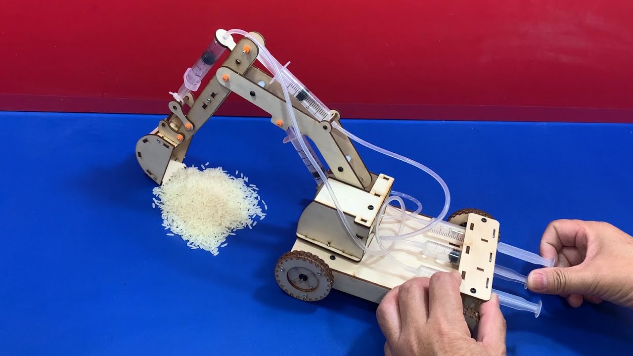 DIY Science Craft Instruction Hydraulic Excavator - YouTube