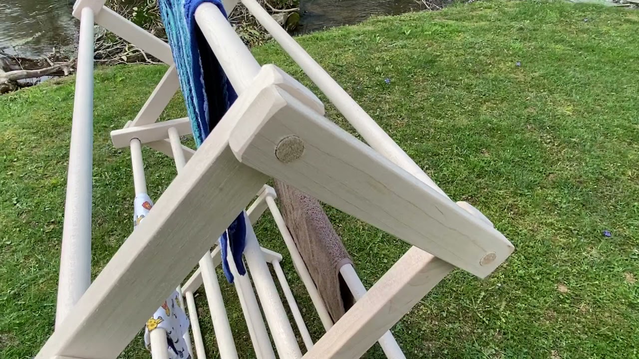 AMISH FOLDING DRYING RACK - Handmade 30W x 37½H x 12½D Maple Wood ...