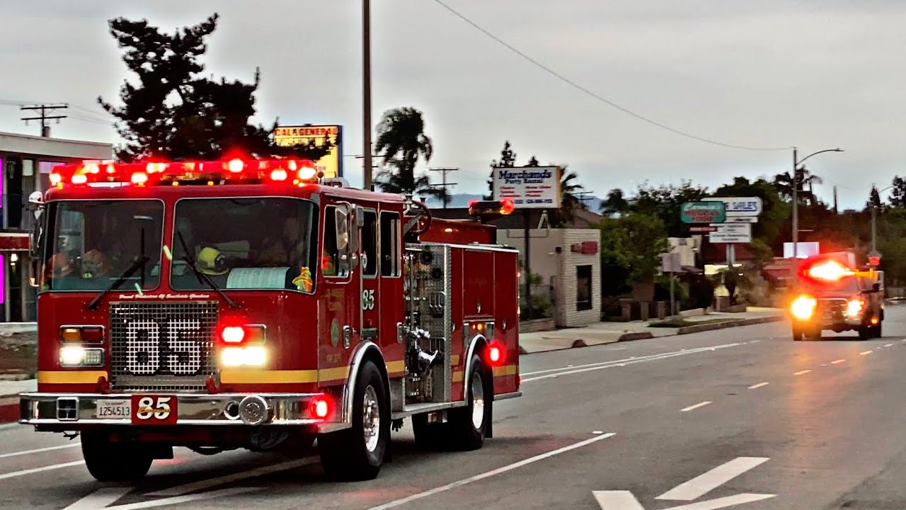 Azusa Police, LACoFD Battalion 16, Engine 152, 85, Quint 153, EST 85 ...