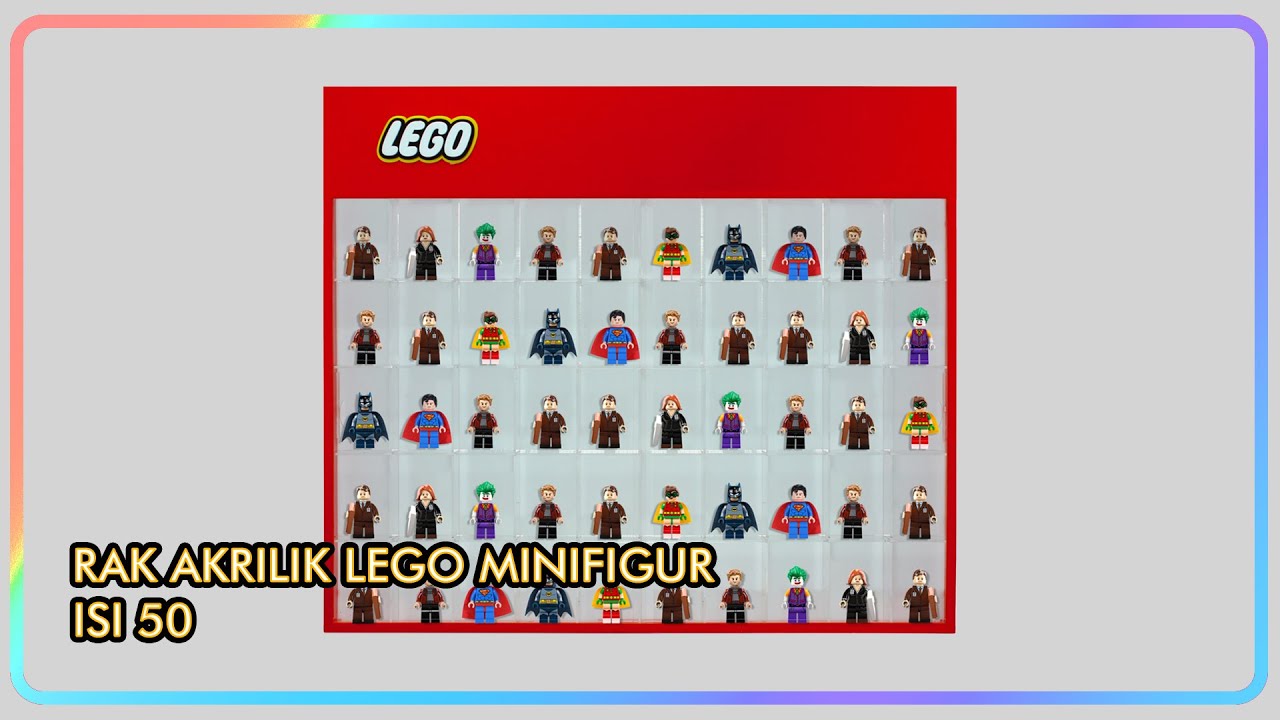 Rak Akrilik Lego Minifigure Isi 50 - YouTube