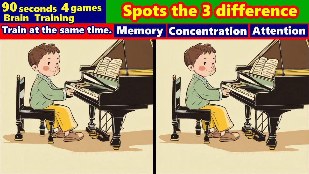 Find the difference | Try to find the difference! | Brain training ...